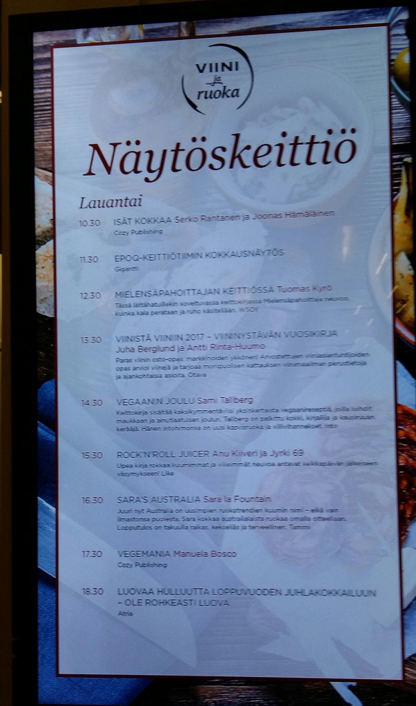 KULTTUURI. KIRJA, VIINI &RUOKAMESSUT MESSUKESKUS, HELSINKI 2016 ...