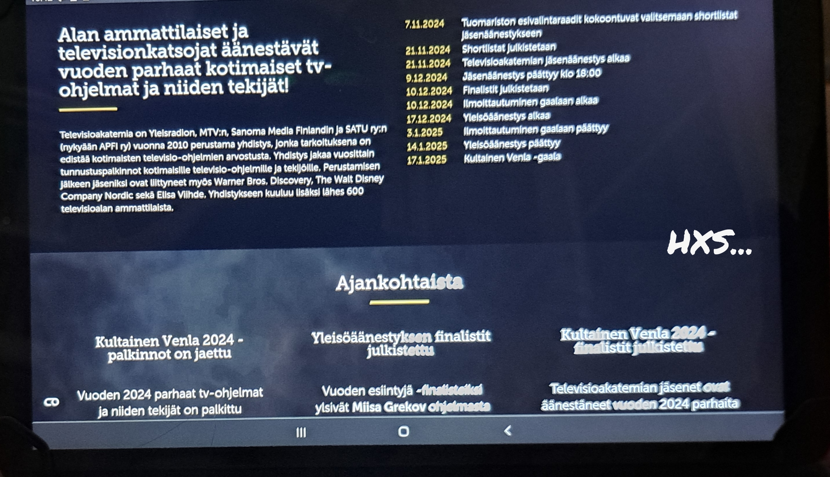 KULTTUURI. TV Nelonen HD. KULTAINEN VENLAPALKINNOT 2025…Parhaimmat TV ...