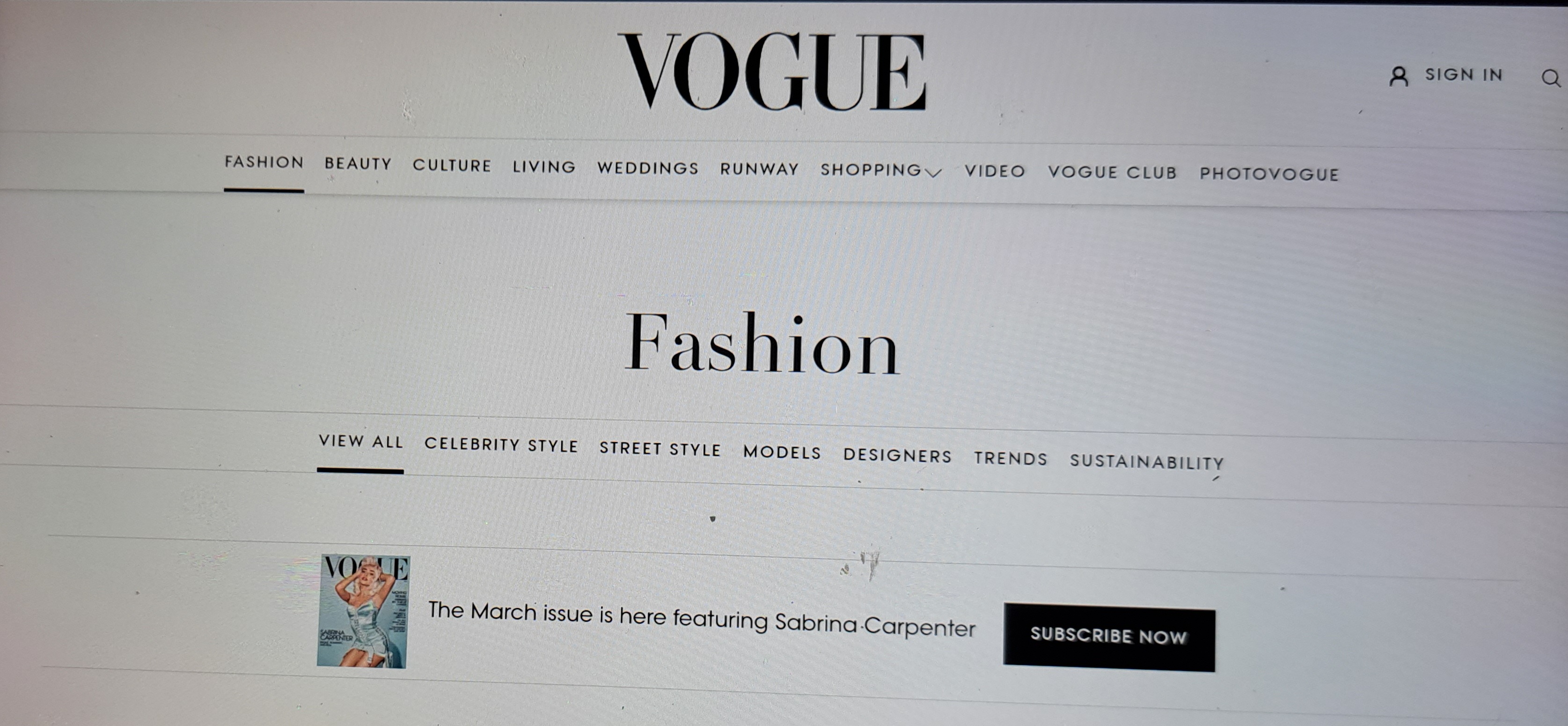 VOGUE NEWS&TRENDS. USA, New York. NEW March 2025 Cover SABRINA CARPENTER …FASHION. BEAUTY. World ...