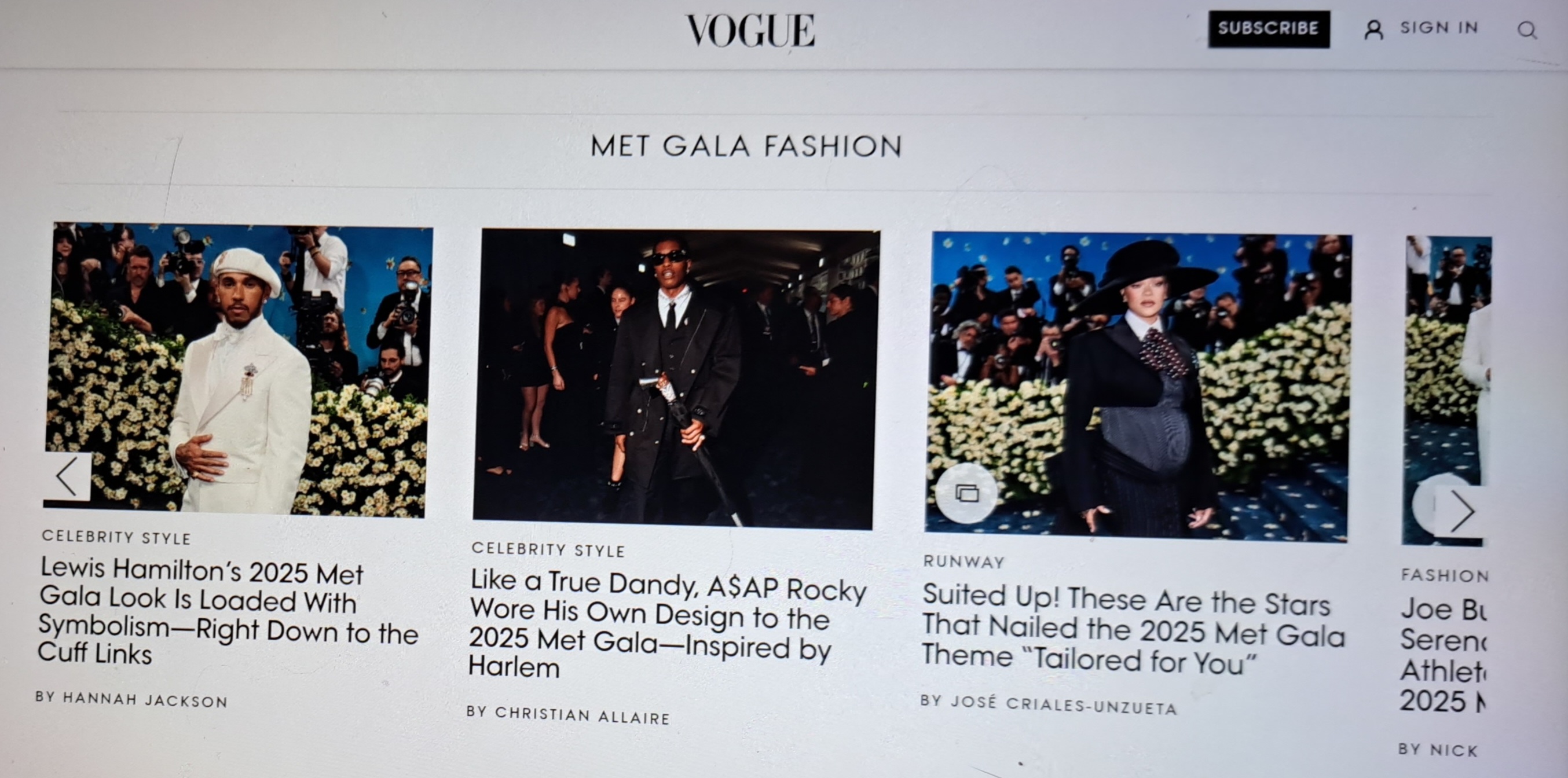 VOGUE NEWS&TRENDS. New York. MET GALA 2025, New Photographys. CELEBRATE ...