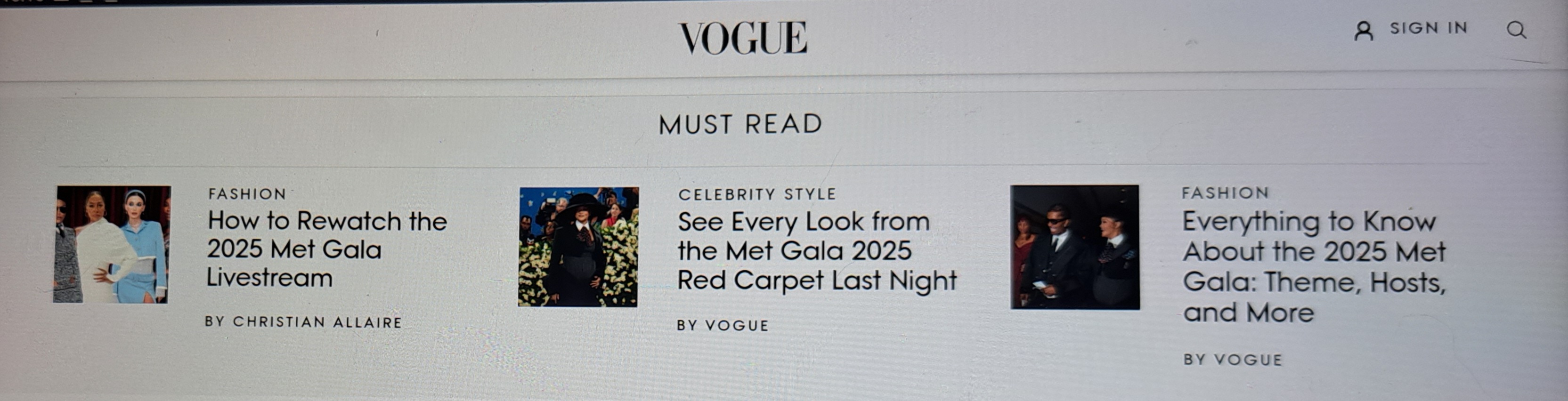 VOGUE NEWS&TRENDS. New York. MET GALA 2025, New Photographys. CELEBRATE ...