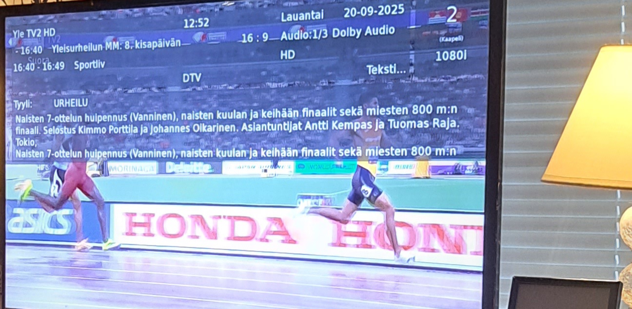 SPORT/URHEILU NEWS. YLE TV1, TV2 AND AREENA. WORLD ATHLETICS ...